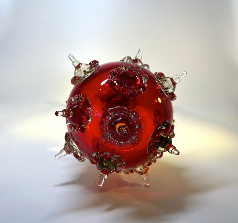 Majestic Ruby Red Hand Blown Murano Glass Monarch's Sceptre For Sale at ...