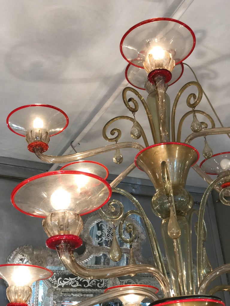 Majestic Venini Murano Glass Chandelier by Napoleone Martinuzzi, 1930 ...