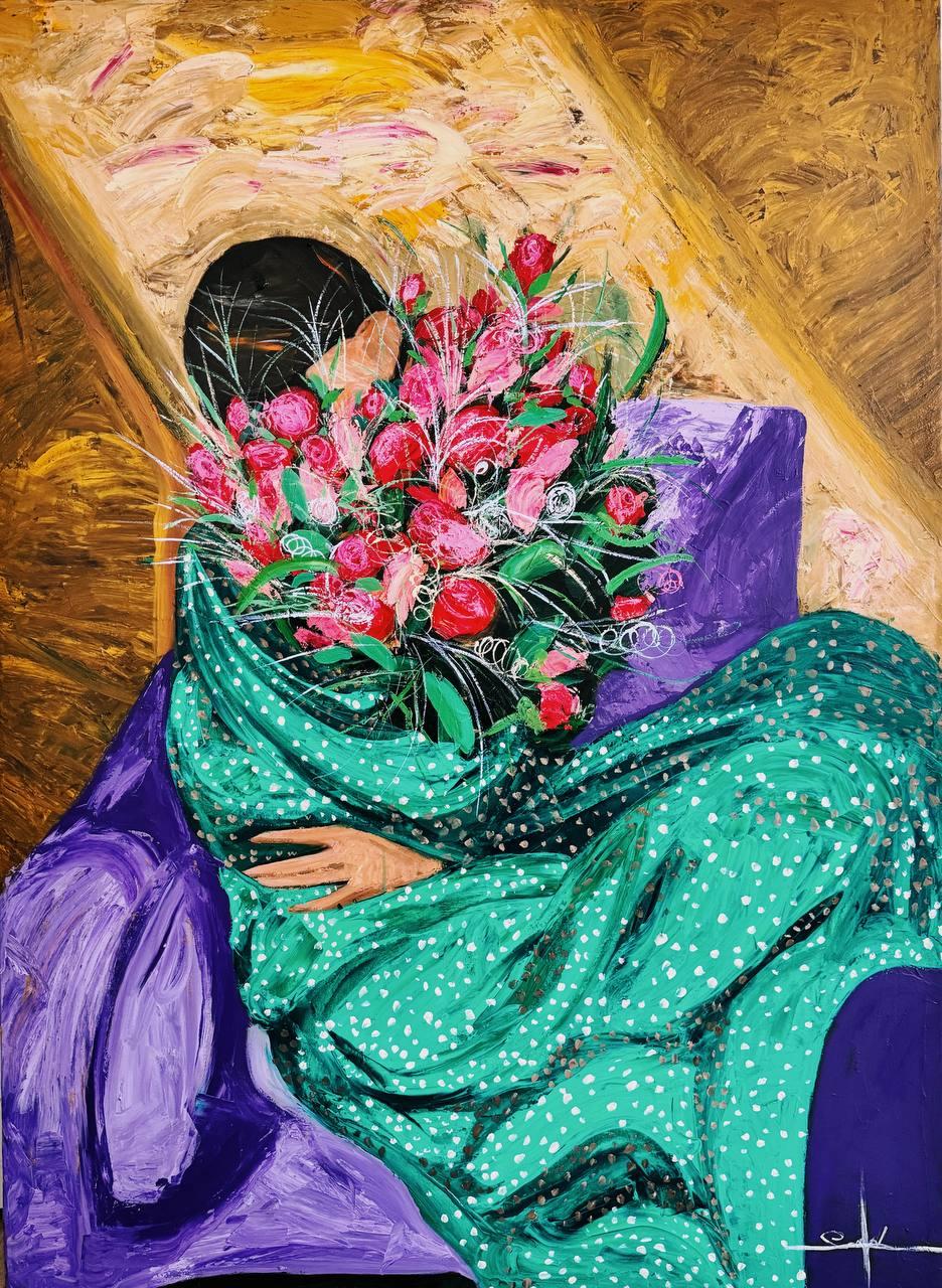 Majnun - A bouquet for your beloved, 150х110 cm For Sale at 1stDibs