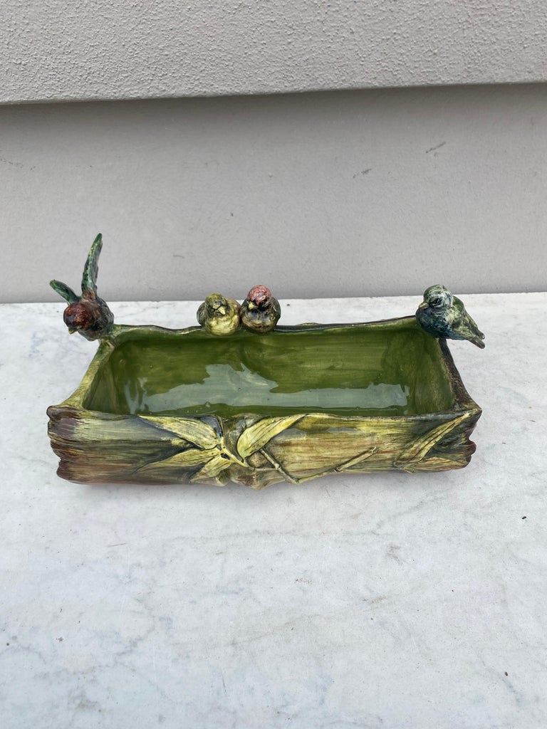 Majolica Birds Jardiniere Clement Massier, circa 1890 For Sale at 1stDibs