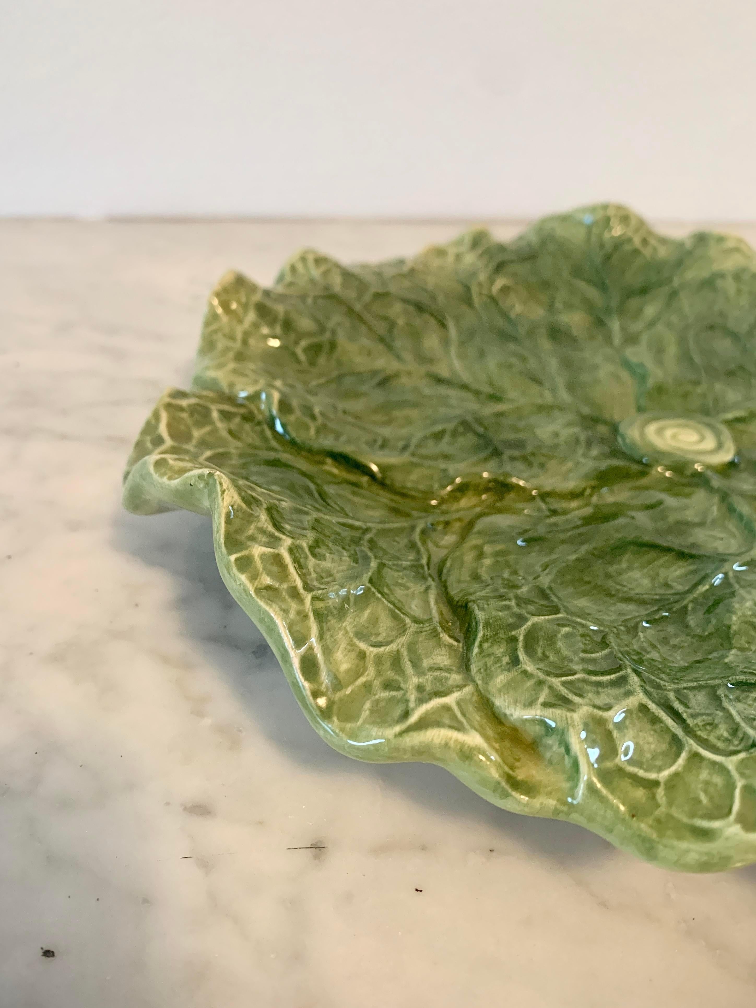 Majolica Cabbage Plate at 1stDibs