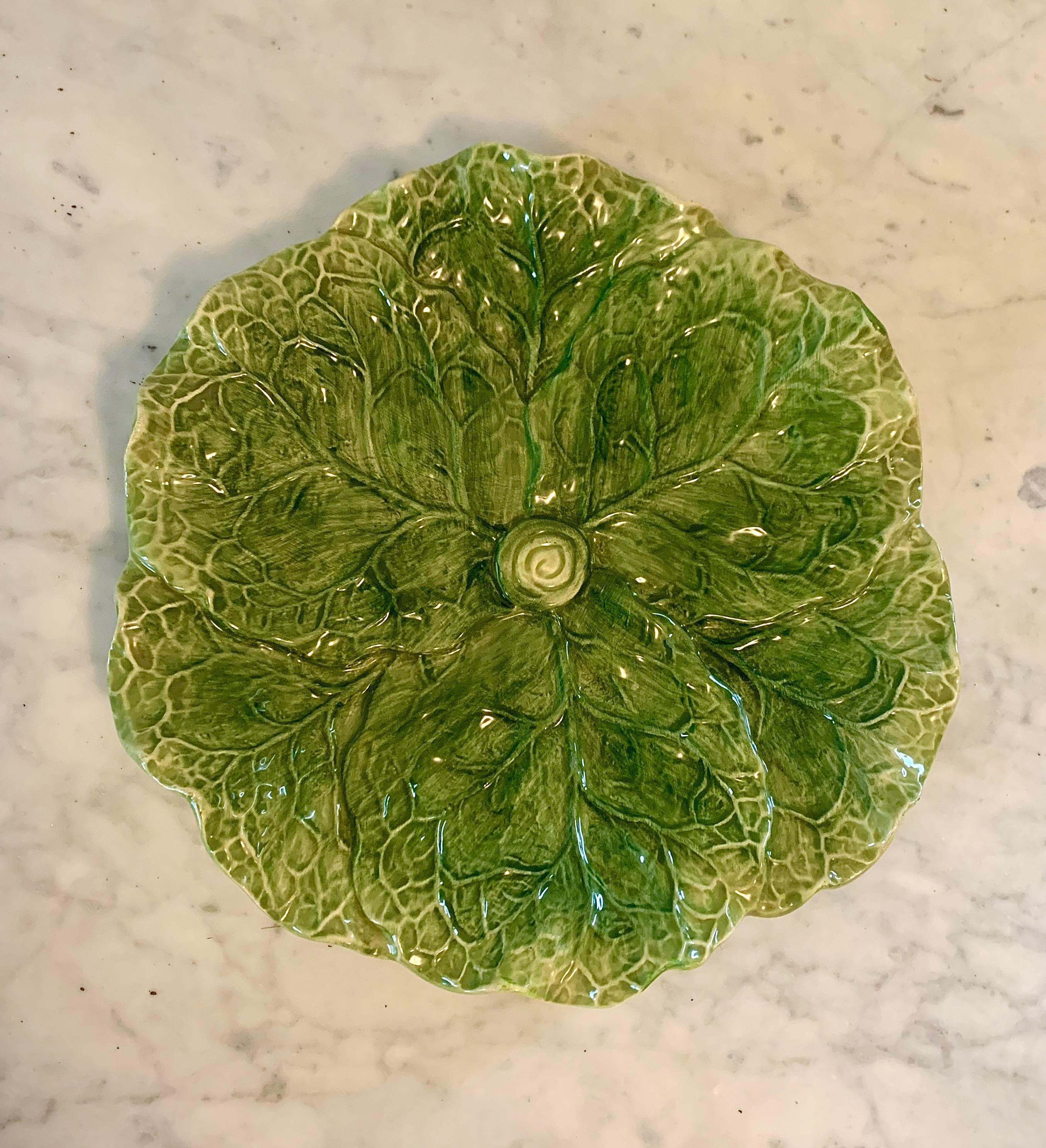 Majolica Cabbage Plate at 1stDibs