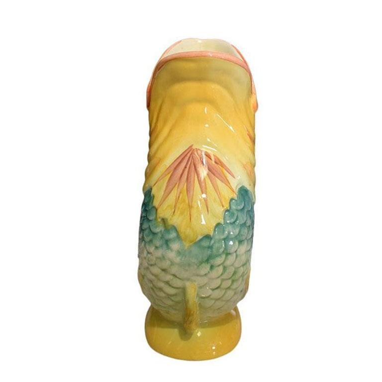Majolica Ceramic Green and Yellow Gurgle Fish Serving Pitcher For Sale ...