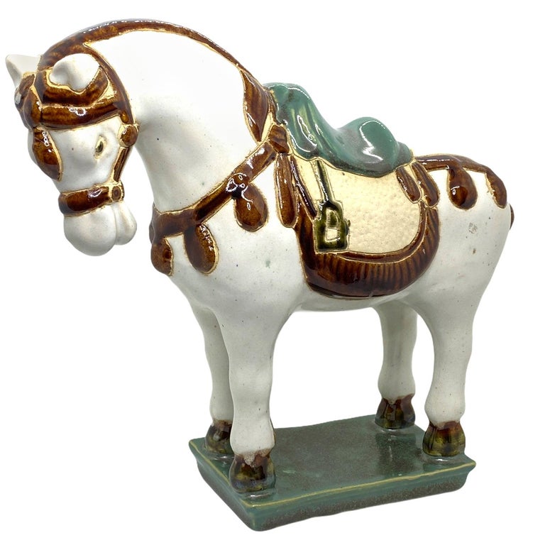 Majolica Ceramic Horse Pony Statue vintage Statue, Italy 1960s at 1stDibs