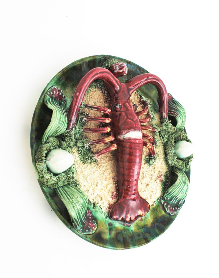 Ceramic Wall Plate, Crayfish Design For Sale at 1stDibs