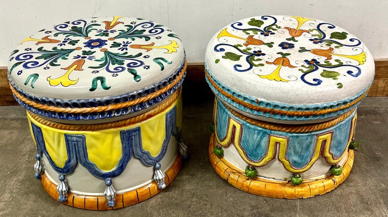 Majolica Italian Ceramic Terracotta Hand Painted Hollywood Regency ...