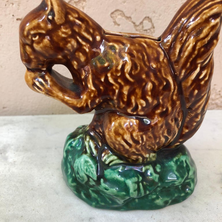 Majolica Money Bank Squirrel Onnaing, Circa 1900 For Sale at 1stDibs