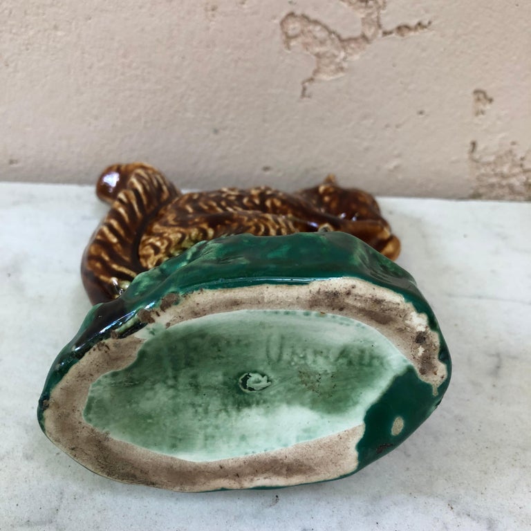 Majolica Money Bank Squirrel Onnaing, Circa 1900 For Sale at 1stDibs