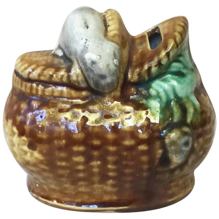 Majolica Money Bank Squirrel Onnaing, Circa 1900 For Sale at 1stDibs
