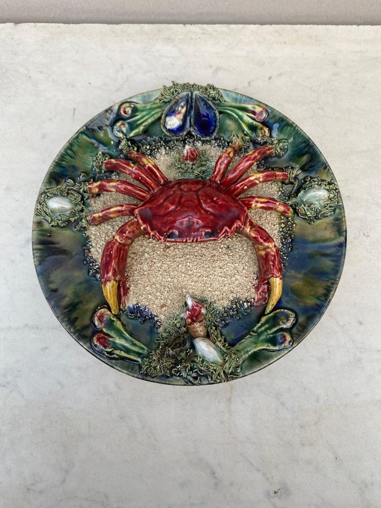 Majolica Palissy Portuguese Crab Wall Platter, circa 1940 For Sale at ...
