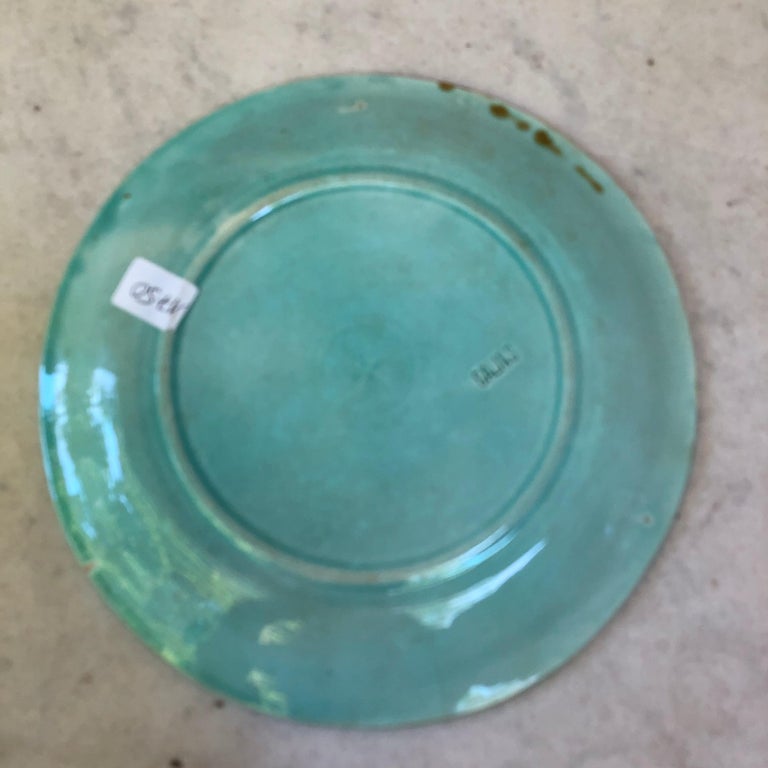 Majolica Parakeets Plate Salins, circa 1890 For Sale at 1stDibs