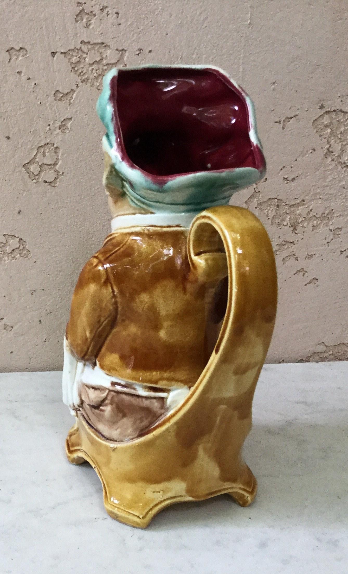 Majolica Pig Waiter Pitcher Onnaing, circa 1900 at 1stDibs