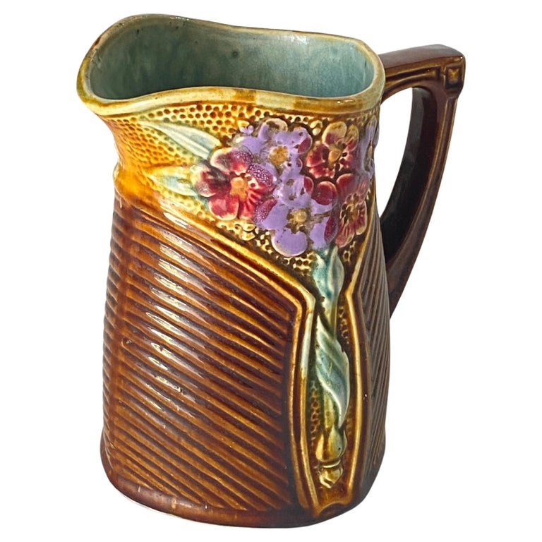Majolica Pitcher George Jones circa 1900, France For Sale at 1stDibs