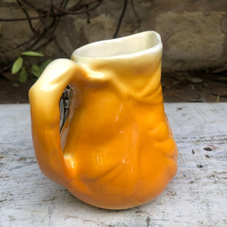 Majolica Pitcher with Cicada and Olives Sicard, circa 1950 at 1stDibs