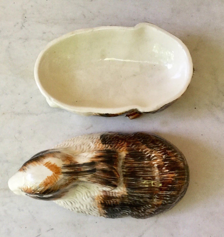 Majolica Rabbit Tureen For Sale at 1stDibs