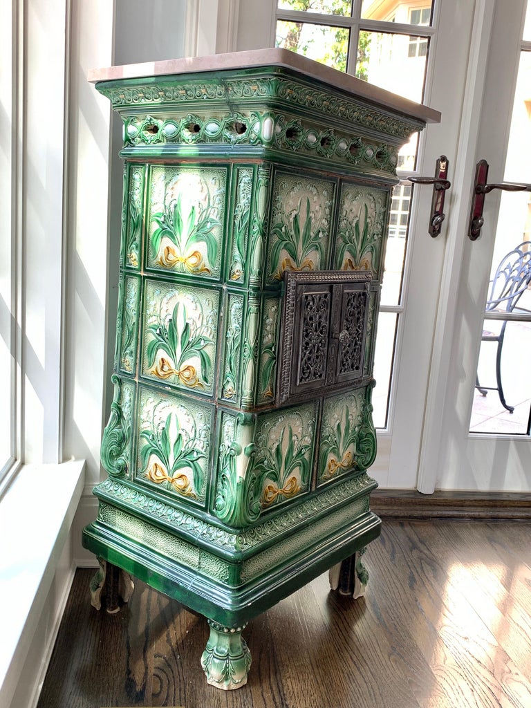 Majolica Tile Stove at 1stDibs