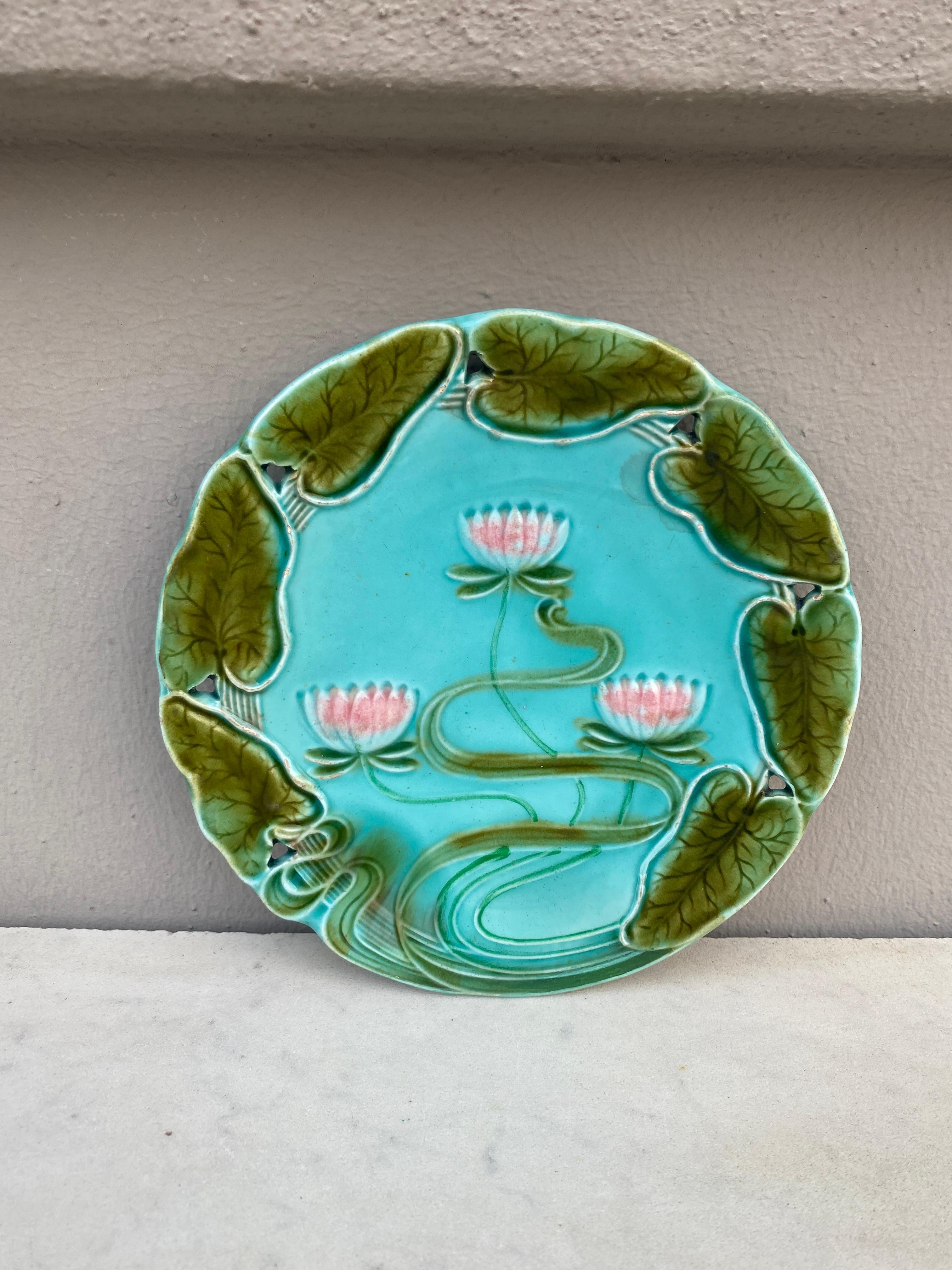 Majolica Water Lily Plate Villeroy et Boch, circa 1900 For Sale at ...