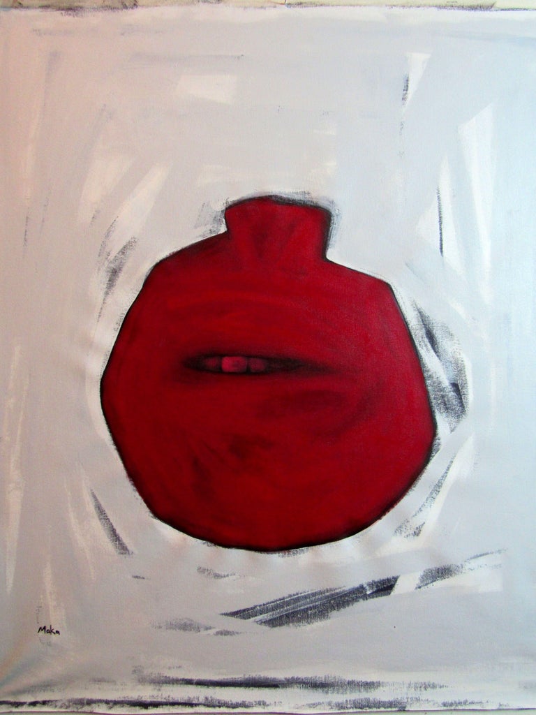 Maka Batiashvili - Watching Pomegranate, Painting, Acrylic on Canvas ...