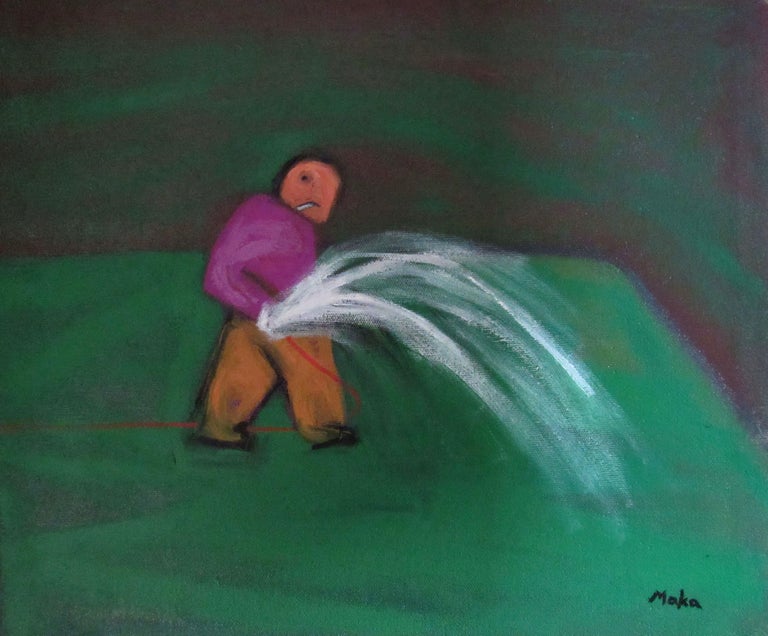 Maka Batiashvili - Watering, Painting, Oil on Canvas For Sale at 1stDibs