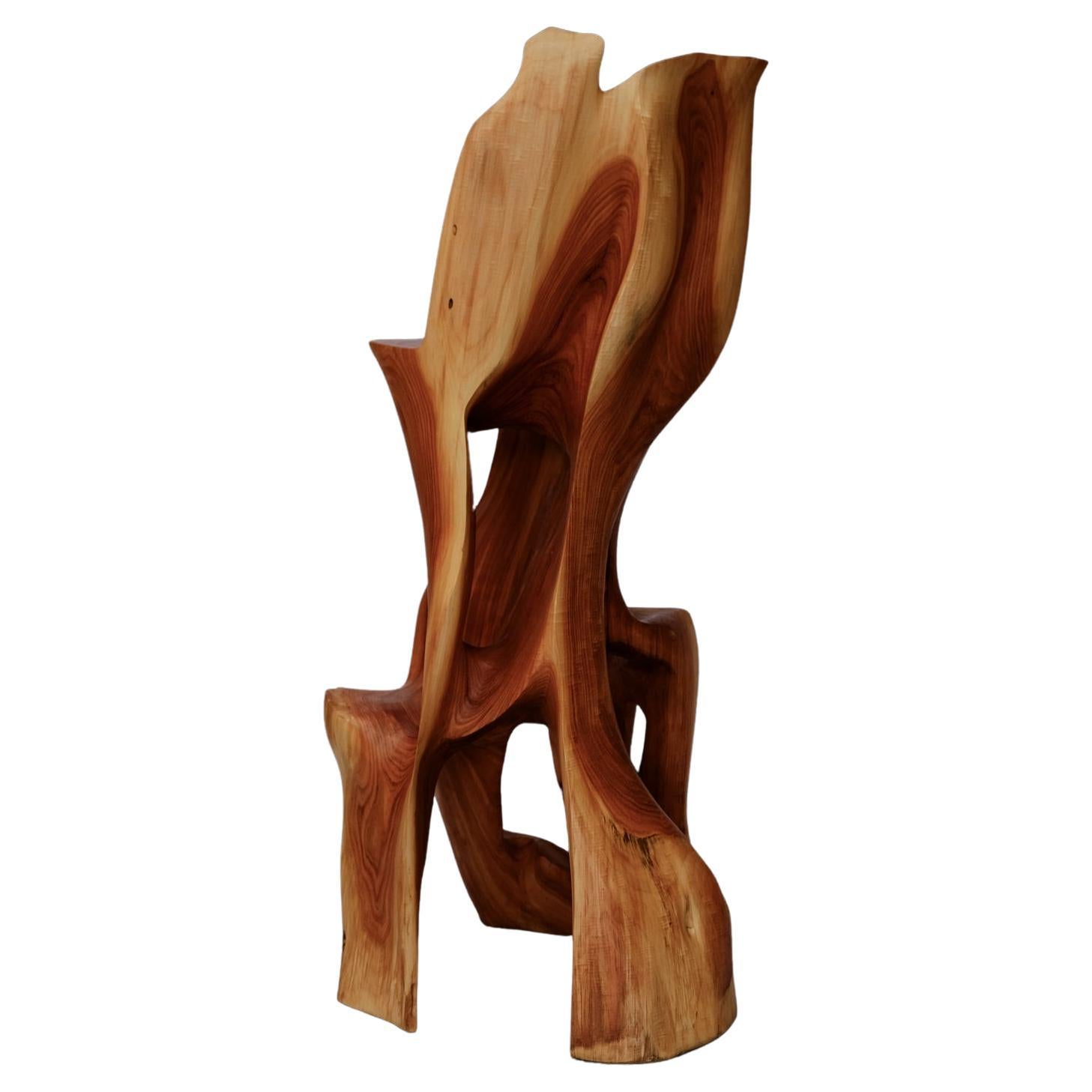 Makha, Solid Wood Sculptural Bar Chair, Original Contemporary Design ...