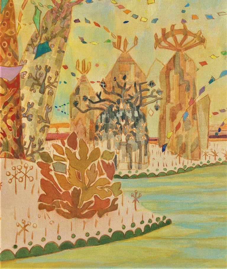 Maki Kuchida - "2000 Years Old" Japanese landscape painting pigments on ...