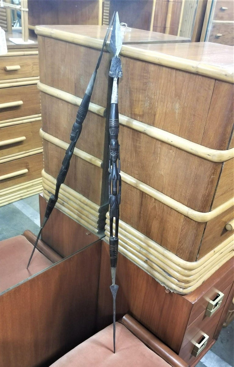 Makonde Tanzanian Carved Warrior Female Spear For Sale at 1stDibs