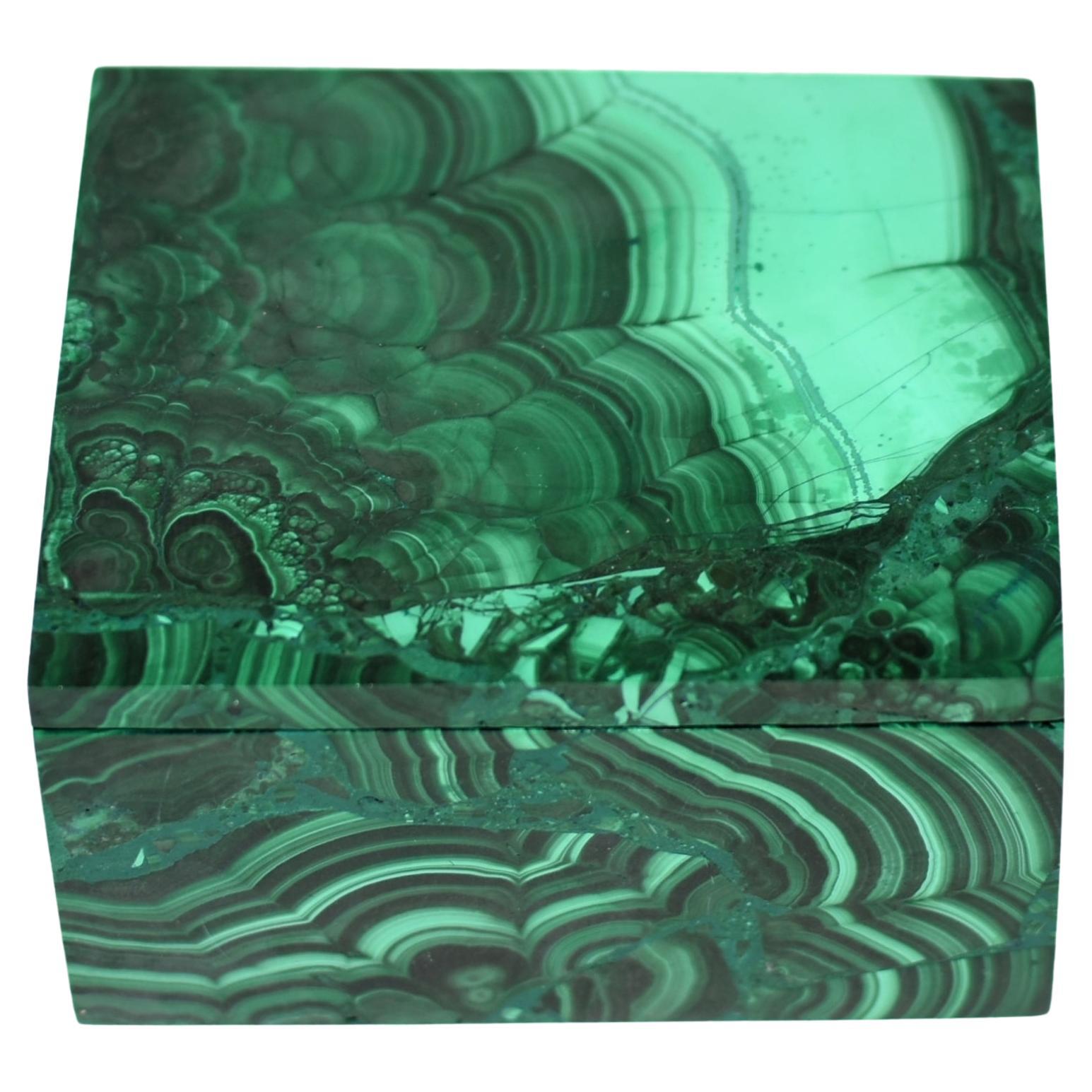 Malachite Box Gemstone Pure Color Band For Sale at 1stDibs