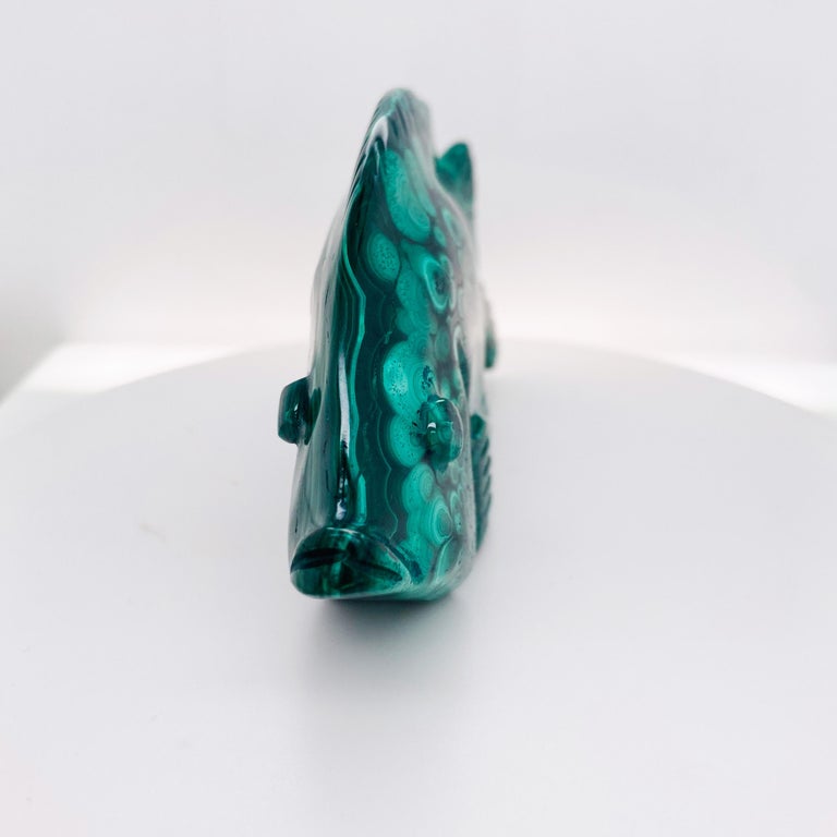 Malachite Fish Desk Ornament with Natural Malachite Weighs 69 Grams For ...