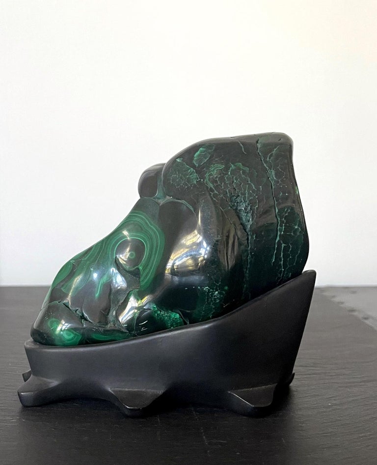 Malachite Rock Specimen on Display Stand as a Viewing Stone For Sale at ...