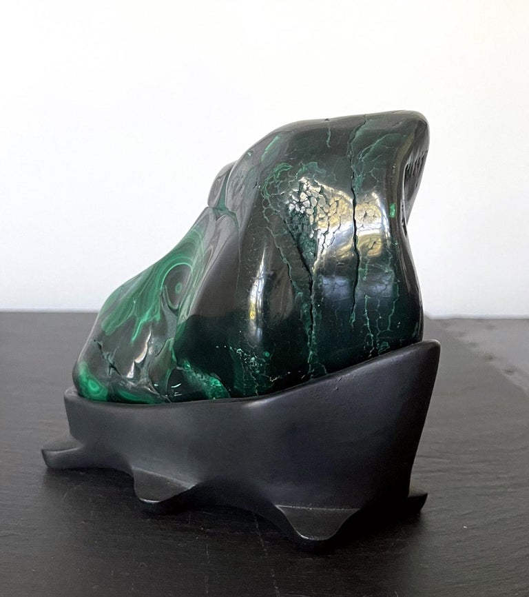 Malachite Rock Specimen on Display Stand as a Viewing Stone For Sale at ...
