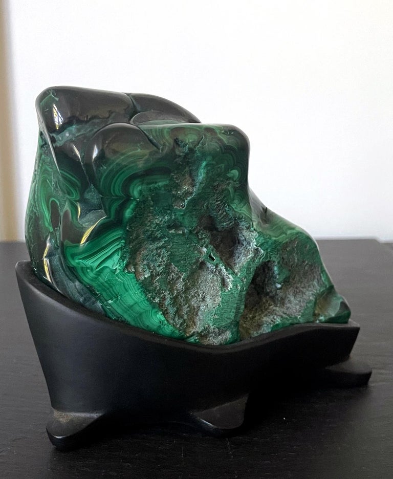 Malachite Rock Specimen on Display Stand as a Viewing Stone For Sale at ...