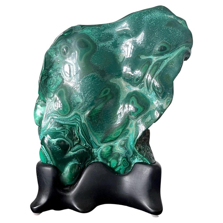 Malachite Rock Specimen on Display Stand as a Viewing Stone For Sale at ...
