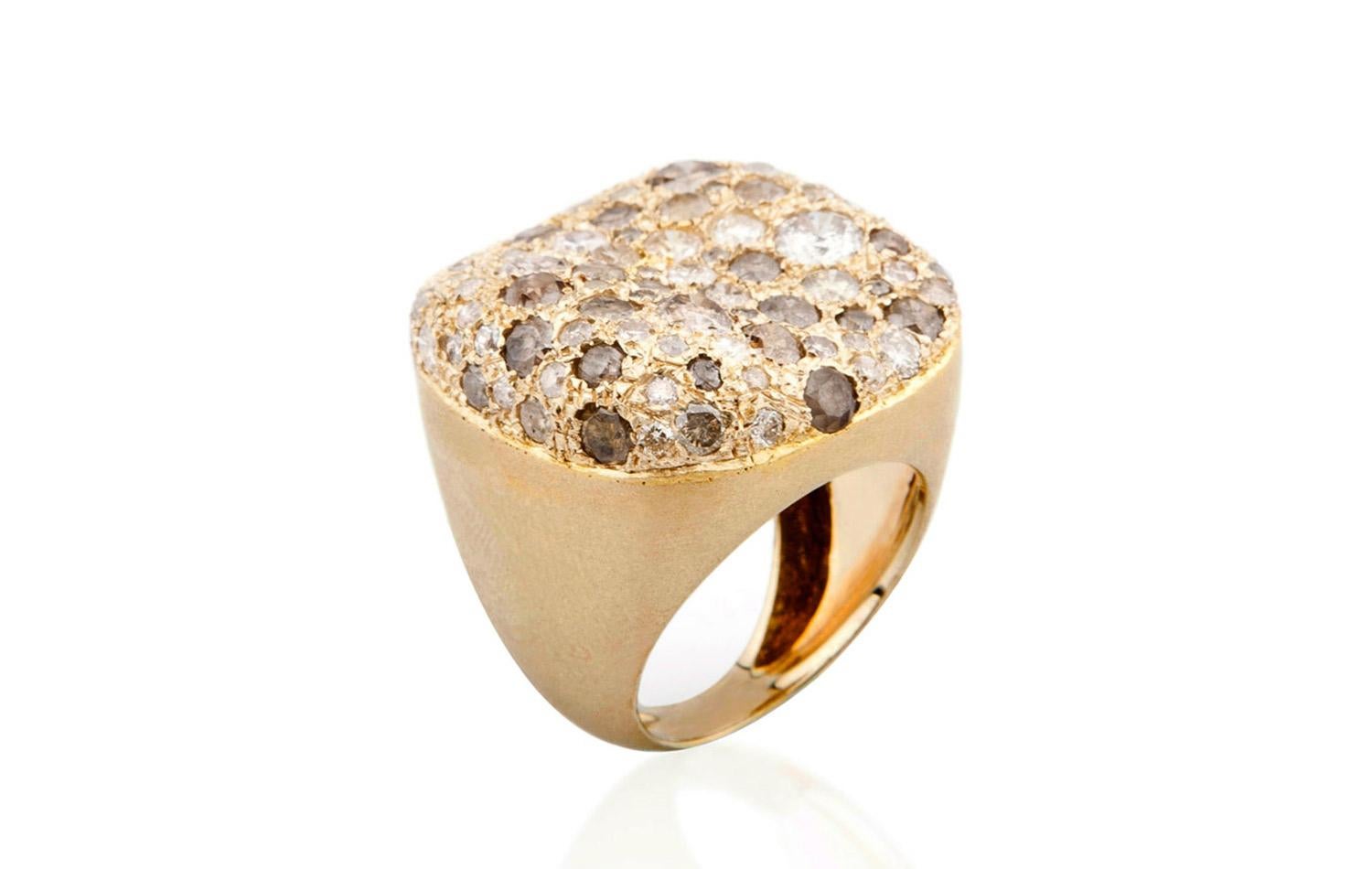 Baby Malak Flourish Marquise Ring in 18K Gold and 3ct of Champagne ...