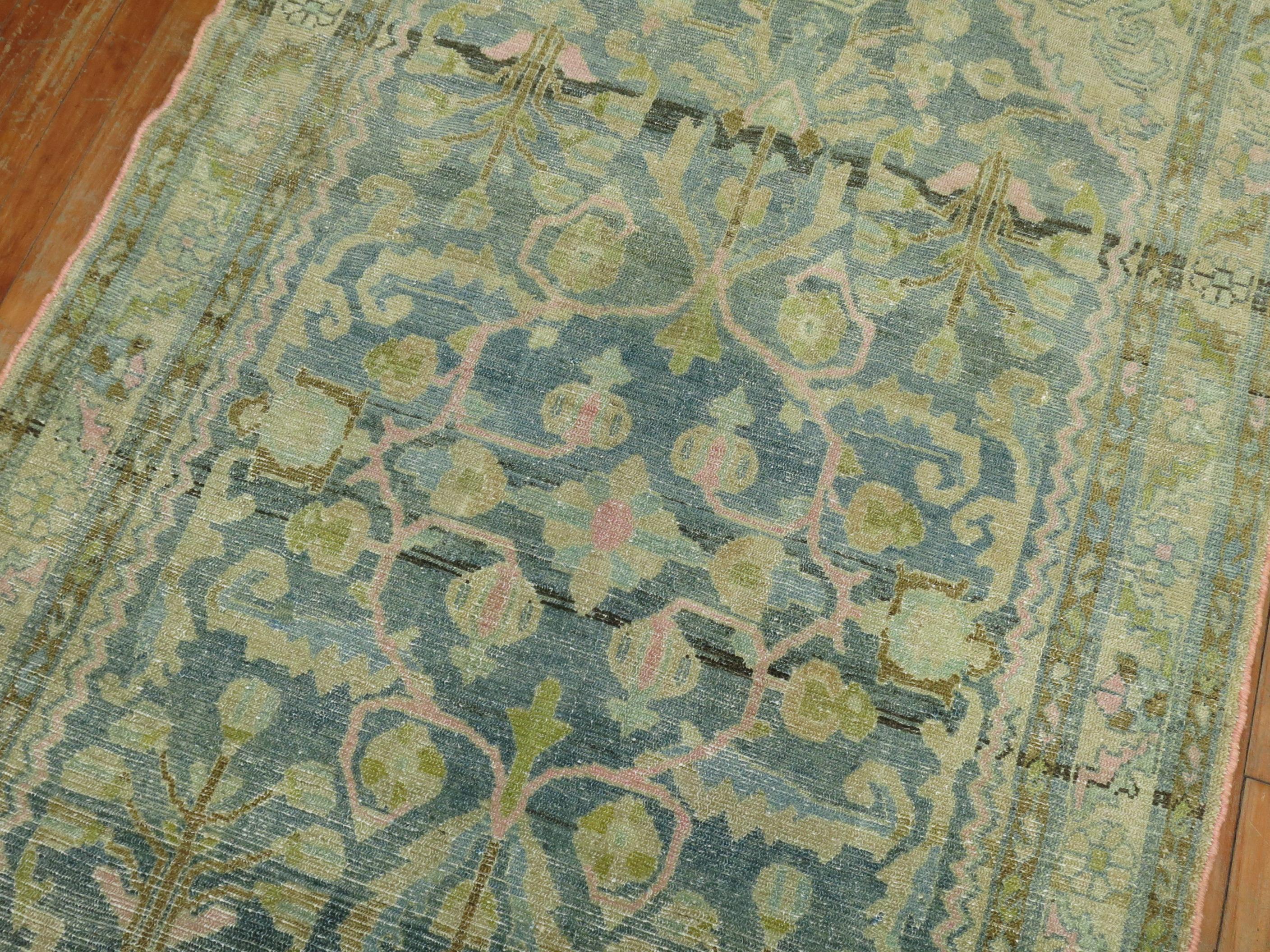 Malayer Rug in Pink Blue Green at 1stDibs