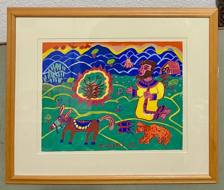 Malcah Zeldis - Malcah Zeldis Folk Art Gouache Moses Bible Painting ...