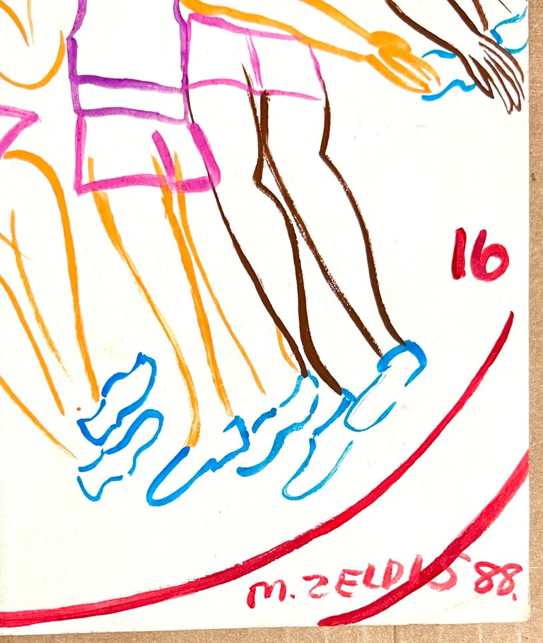 Malcah Zeldis - Malcah Zeldis Folk Art Gouache Painting Sports ...