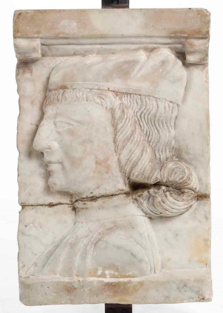 Male Profile Relief in Marble Italian Renaissance of the 17th Century ...