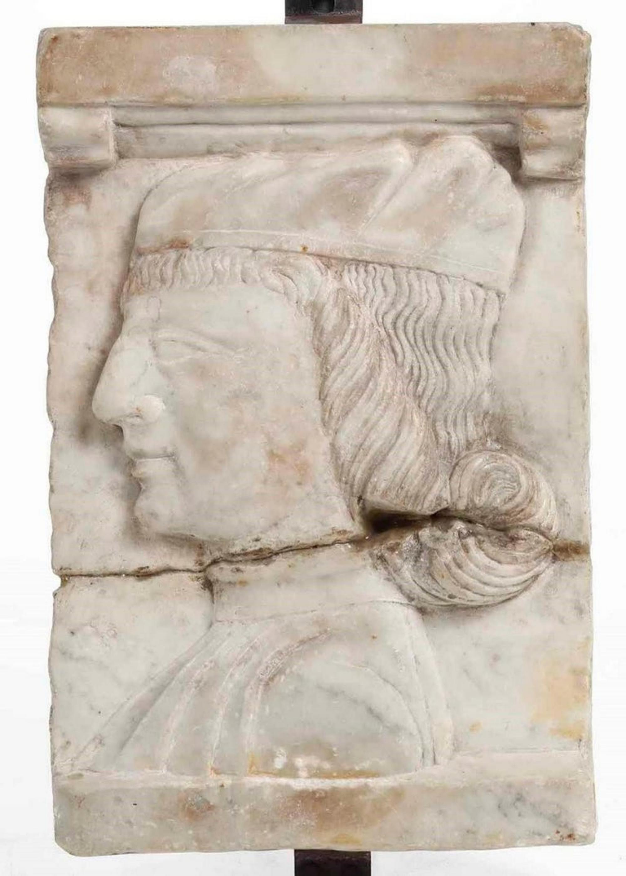 Male Profile Relief in Marble Italian Renaissance of the 17th Century ...