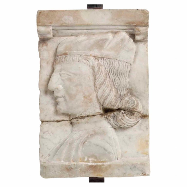Male Profile Relief in Marble Italian Renaissance of the 17th Century ...