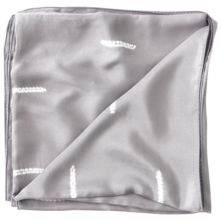 TESU Indigo Gold Silk Scarf In Classic Shibori Print Handmade By ...