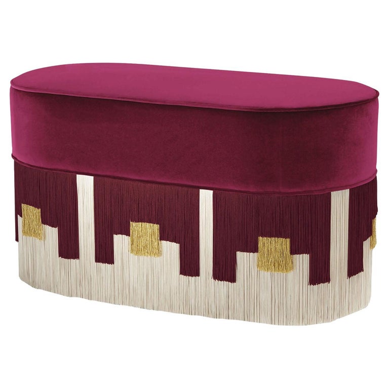 Mali Arc-Design Burgundy Bench by Lorenza Bozzoli For Sale at 1stDibs
