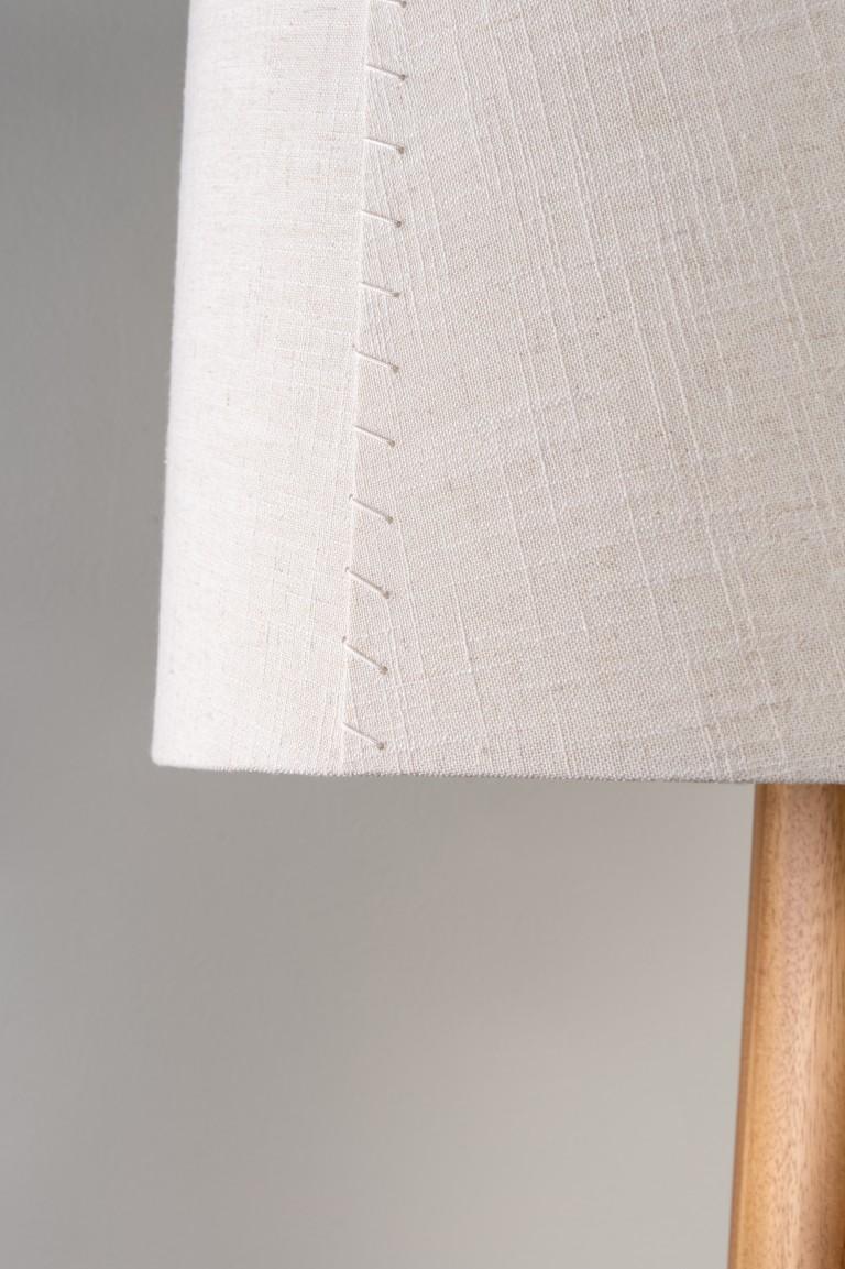 Modern Floor Lamp Parota Wood Fiberglass Shade For Sale at 1stDibs