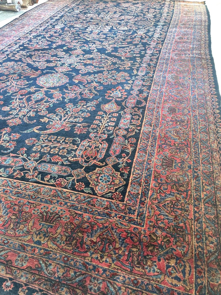 Mammoth Ballroom Size Ralph Lauren Vibe Sarouk Yazd Antique Rug, circa ...