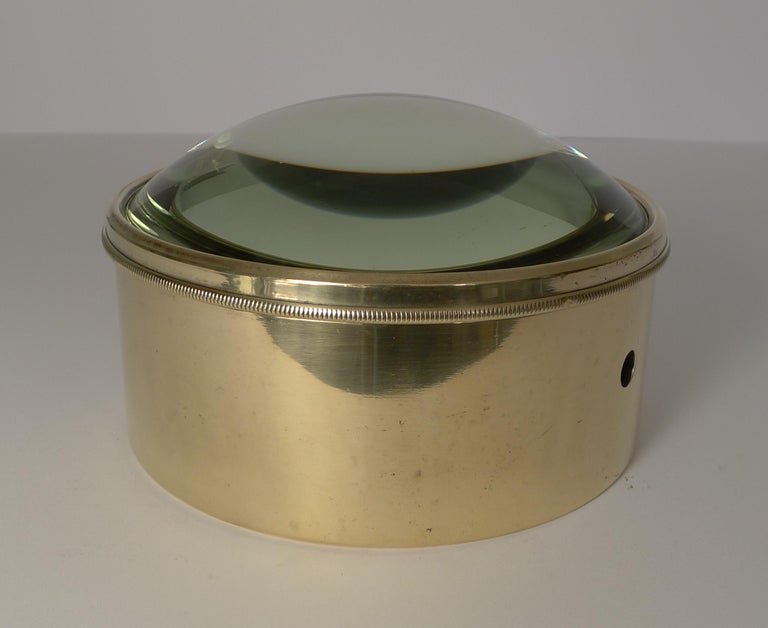 Mammoth English Antique Brass Desk Magnifying Glass / Paperweight ...