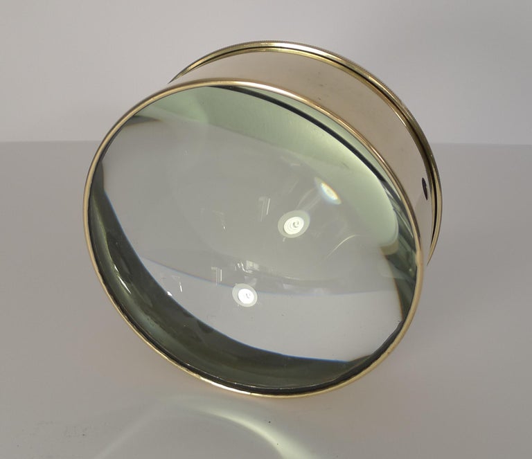 Mammoth English Antique Brass Desk Magnifying Glass / Paperweight ...