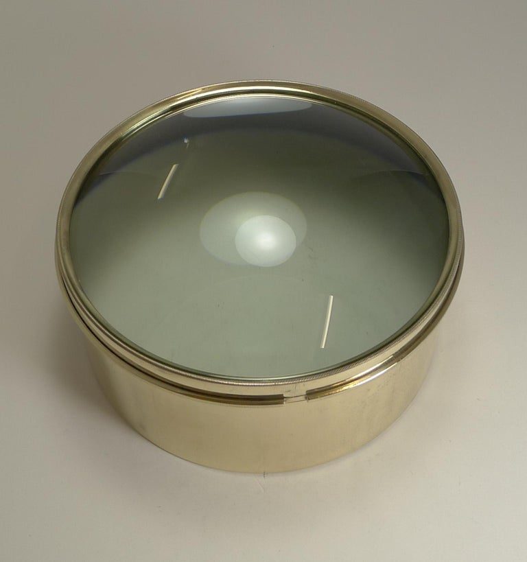 Mammoth English Antique Brass Desk Magnifying Glass / Paperweight ...