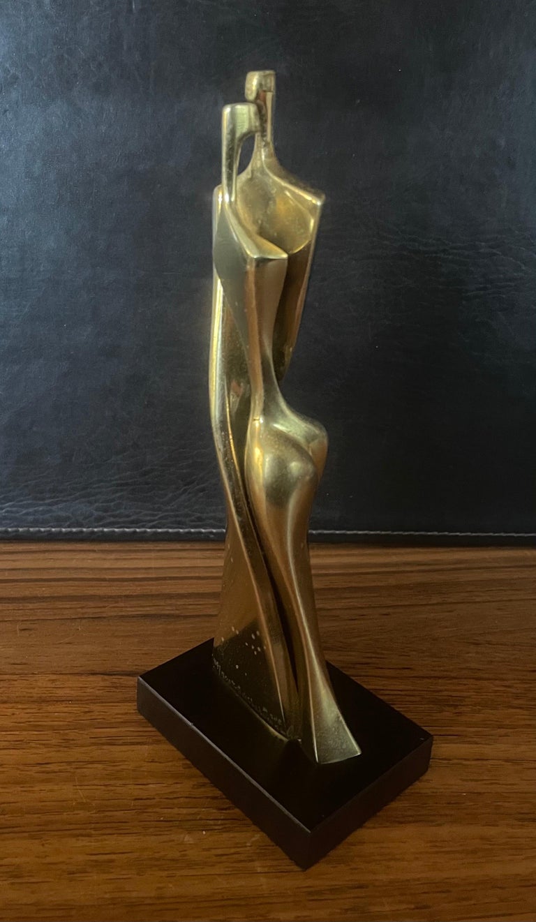 Man and Woman Embraced Patinated Bronze Sculpture by Itzik Ben Shalom ...