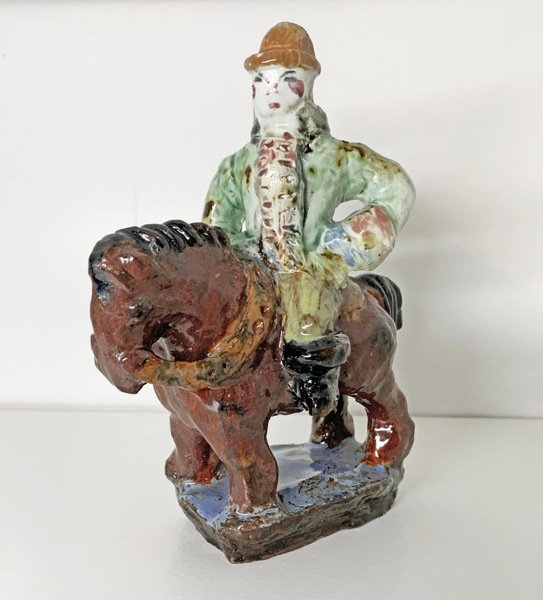 Man on Horseback Ceramic Sculpture, By Reni Schaschi of Weiner ...