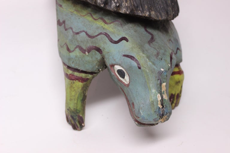 Man Reptile Wood Mask For Sale at 1stDibs