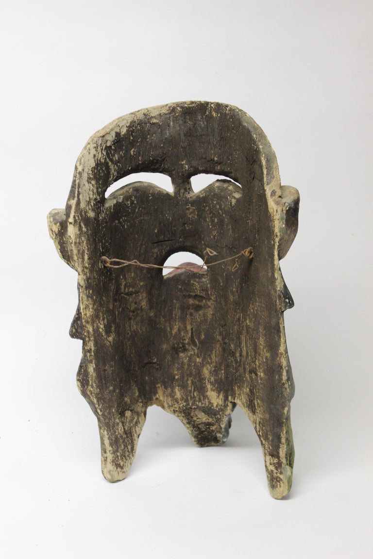 Man Reptile Wood Mask For Sale at 1stDibs